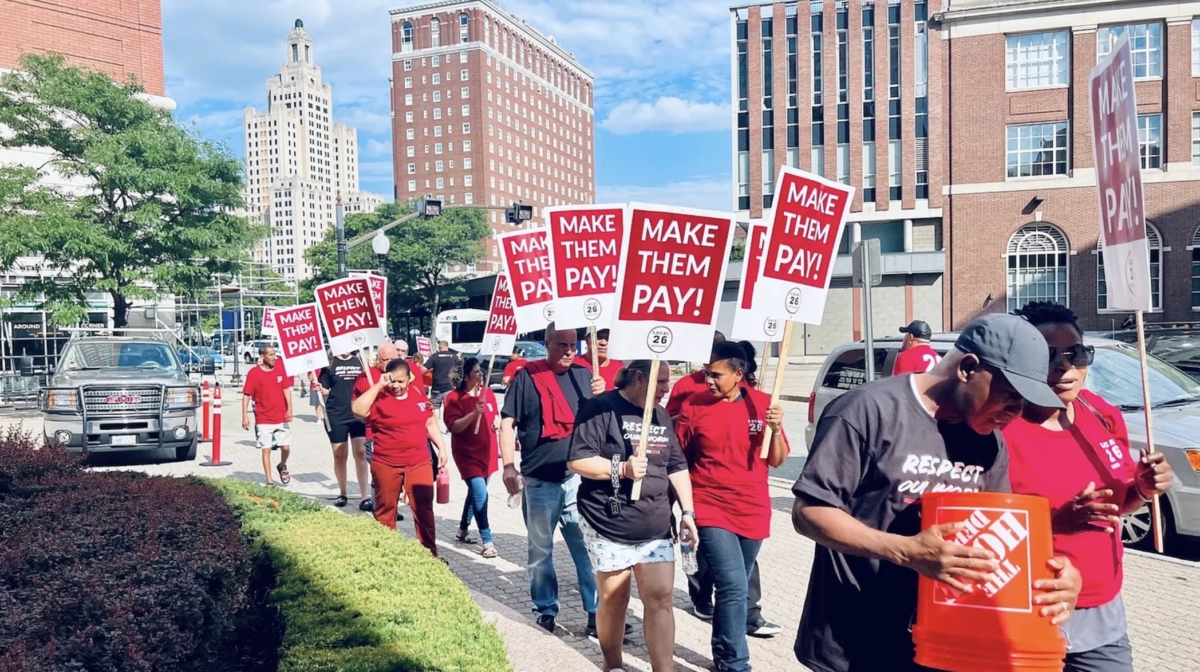 Hotel workers announce strike vote at Omni Providence rally - Boston's ...